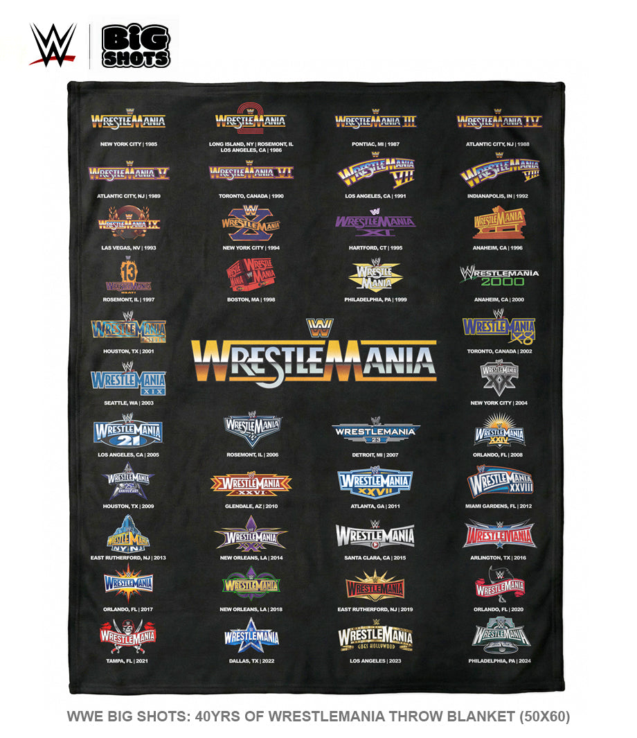 40 Years of WrestleMania Throw Blanket – BIG SHOTS